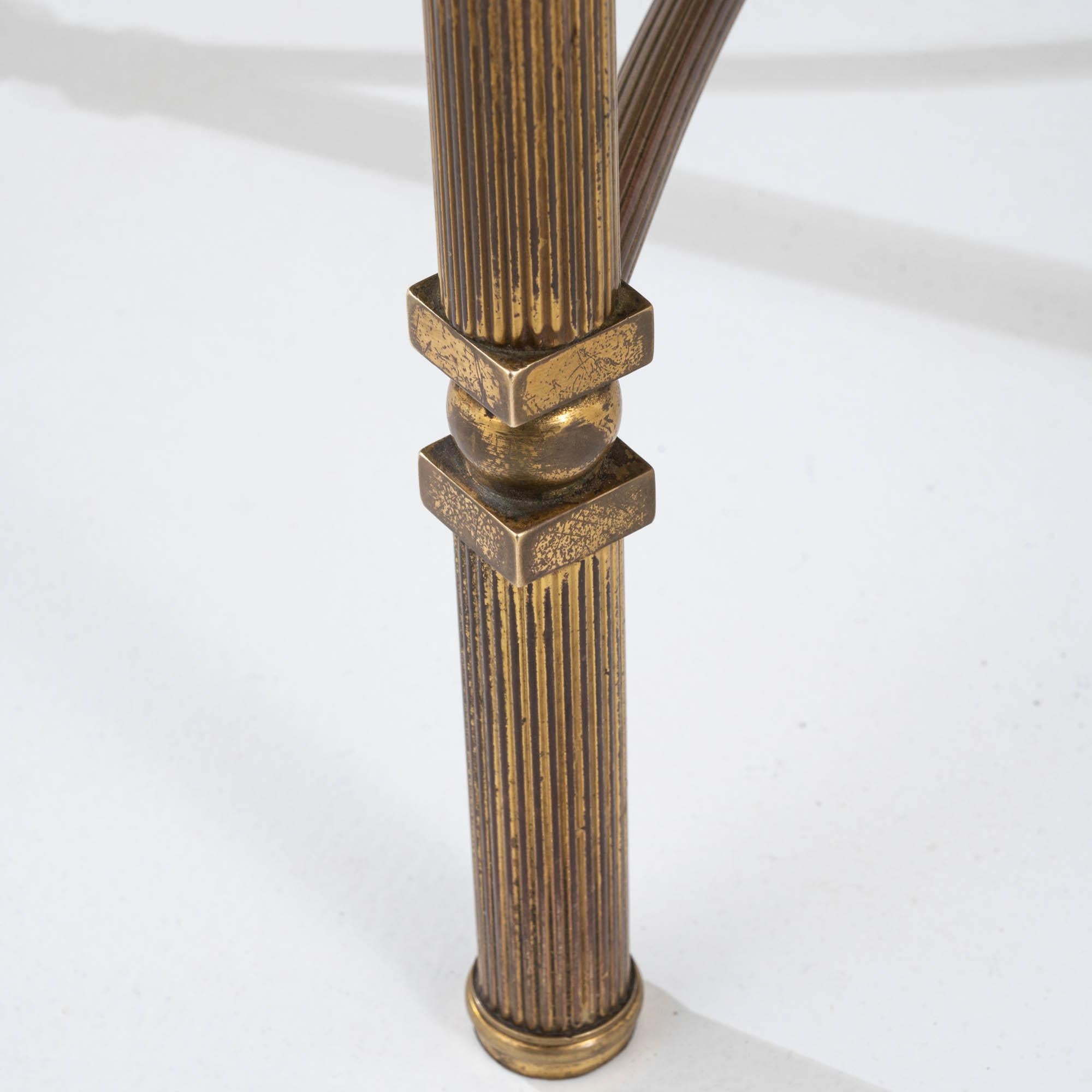 20th Century Belgian Metal Coffee Table with Marble Top For Sale at 1stDibs