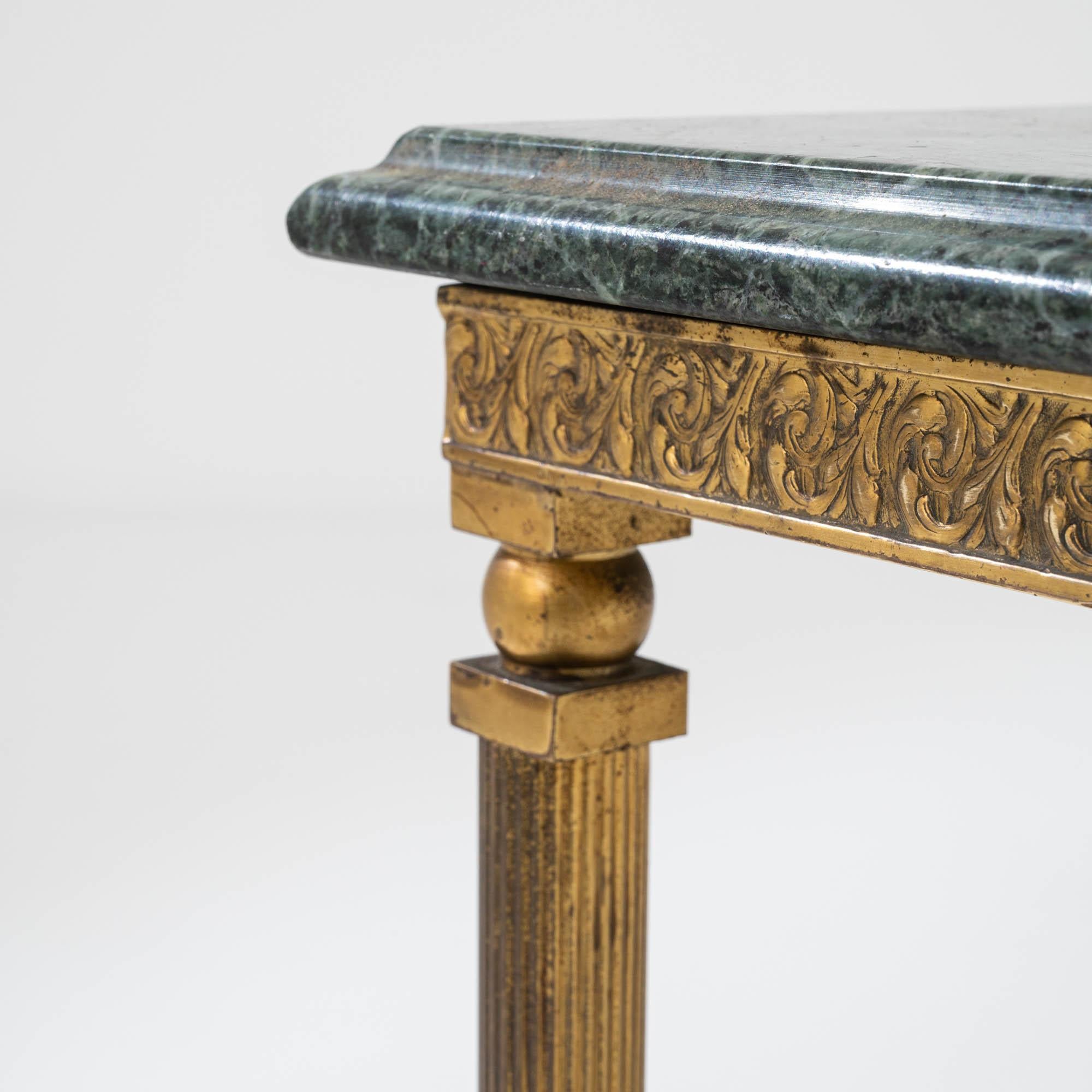 20th Century Belgian Metal Coffee Table with Marble Top For Sale at 1stDibs