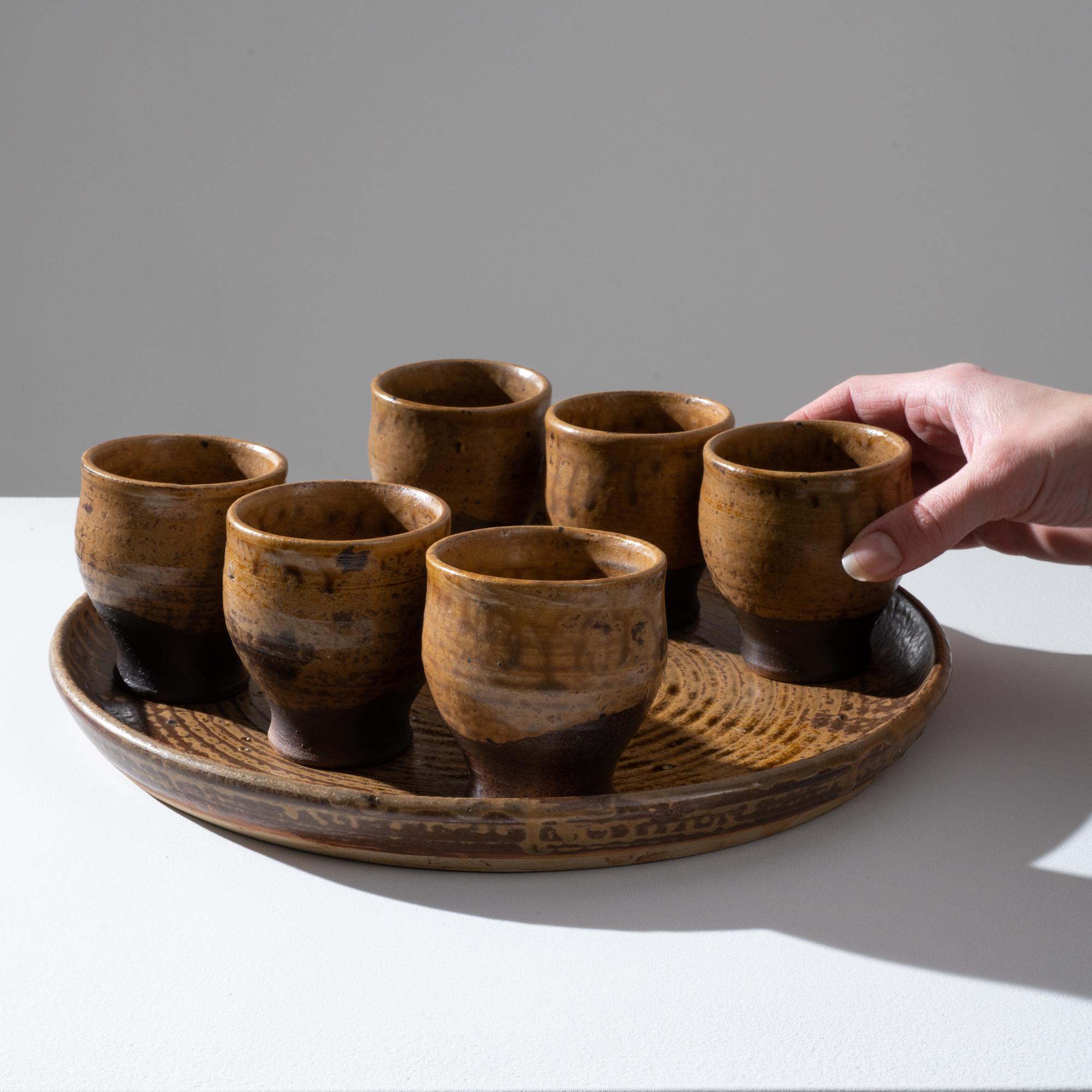 20th Century Belgian Set of Stoneware Cups at 1stDibs