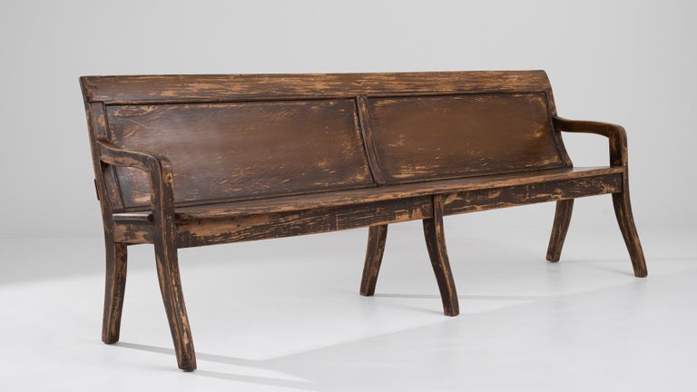 20th Century Belgian Wooden Bench For Sale at 1stDibs