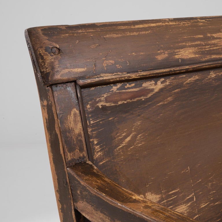20th Century Belgian Wooden Bench For Sale at 1stDibs