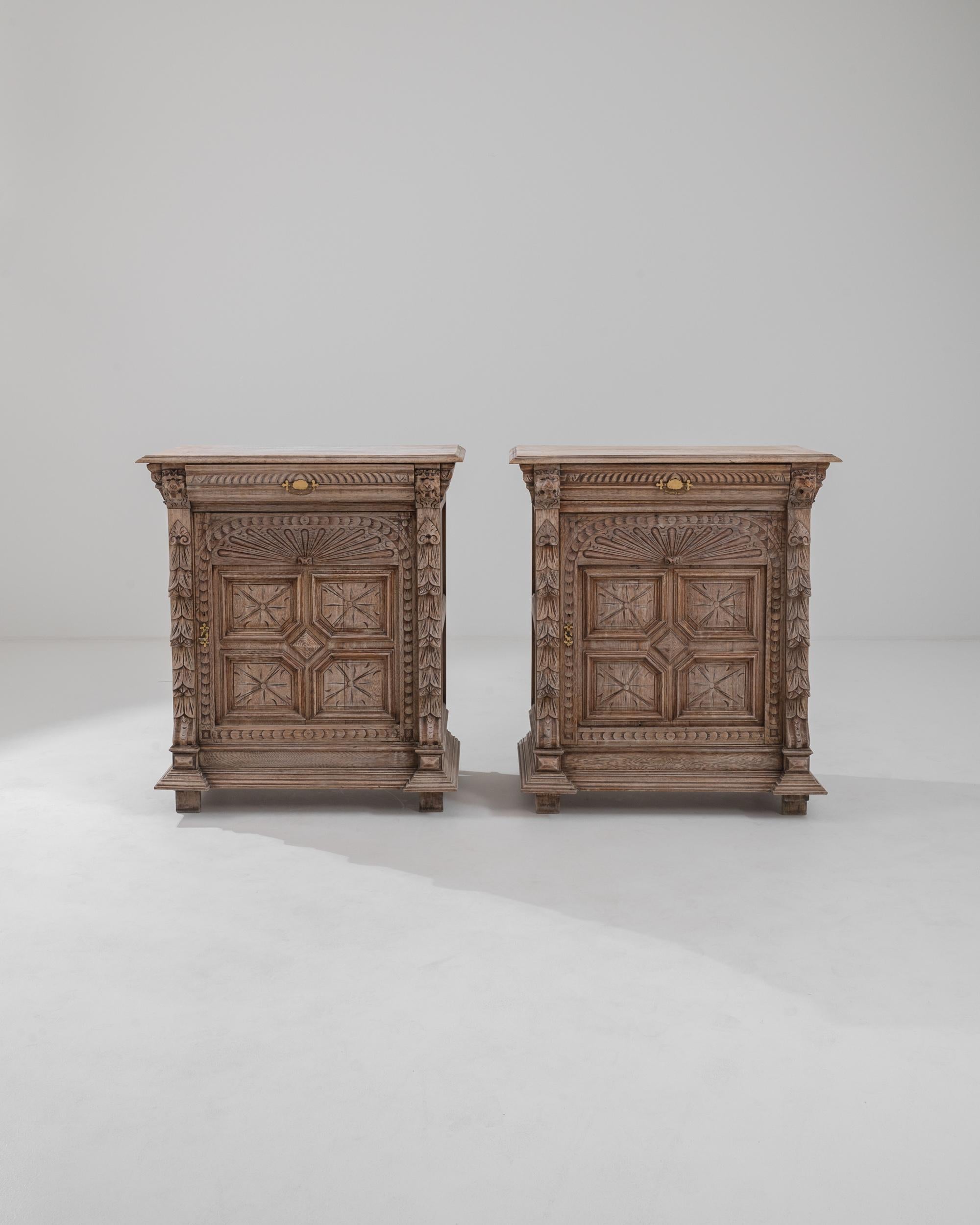 20th Century Belgian Wooden Buffet, a Pair For Sale at 1stDibs