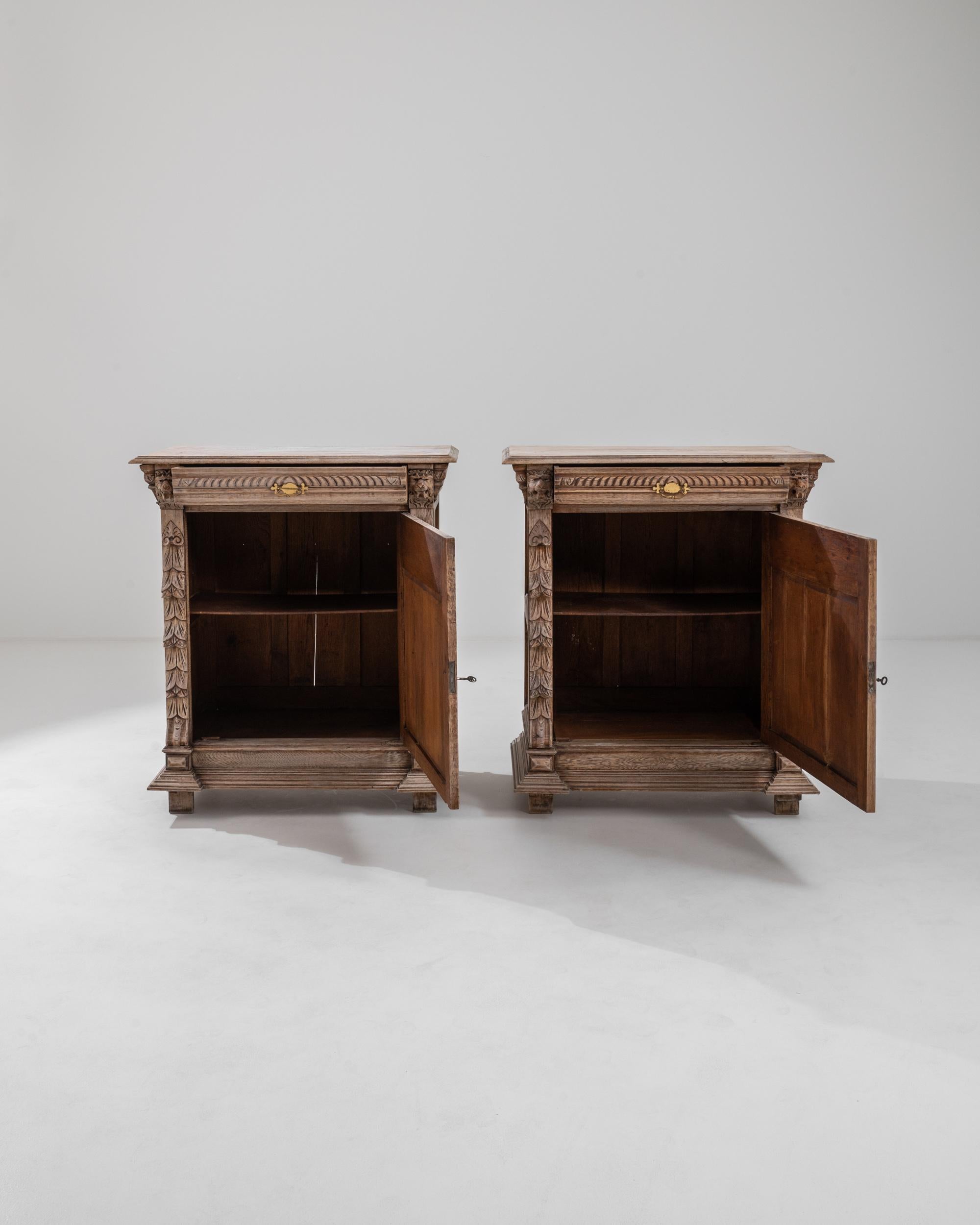 20th Century Belgian Wooden Buffet, a Pair For Sale at 1stDibs