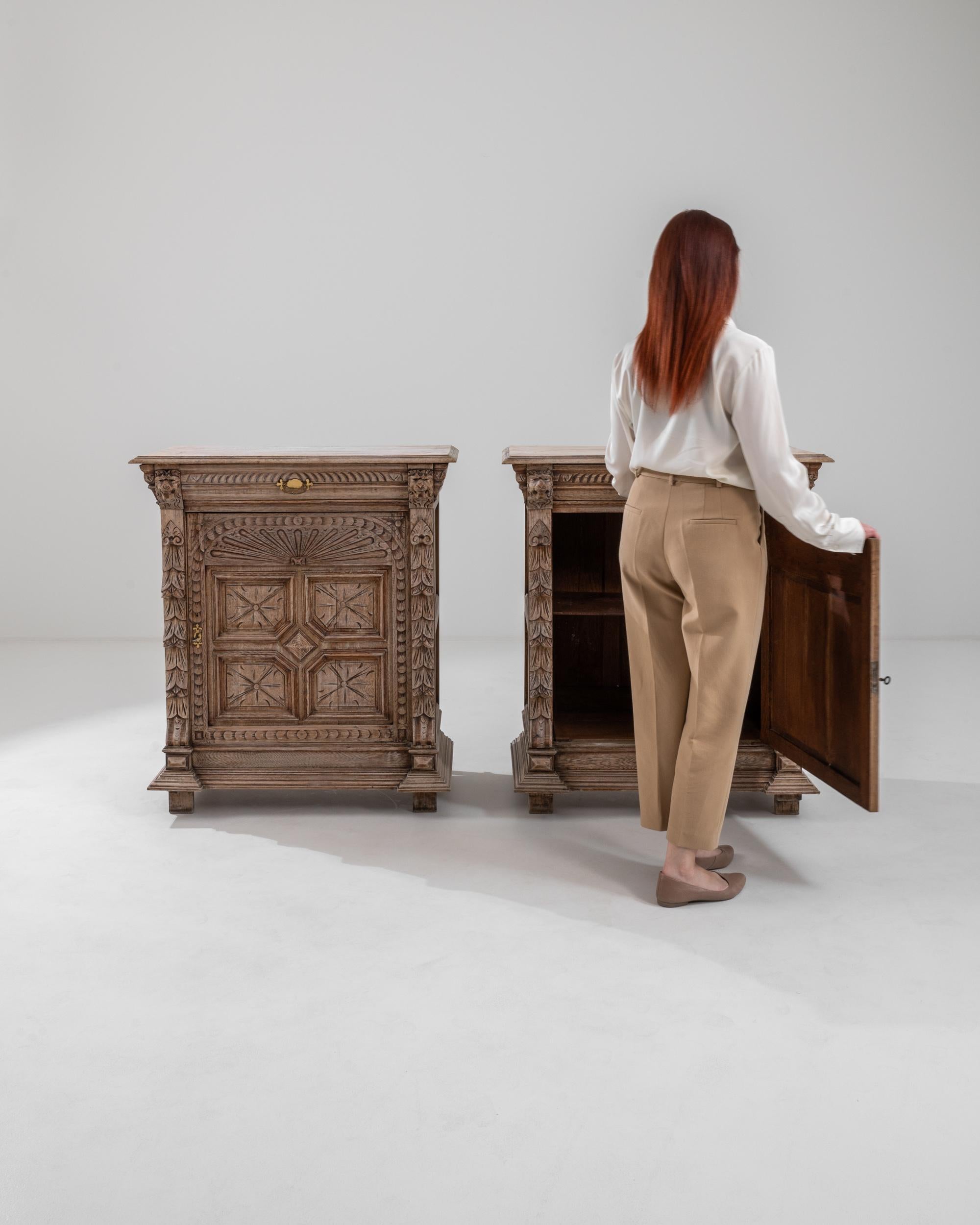 20th Century Belgian Wooden Buffet, a Pair For Sale at 1stDibs