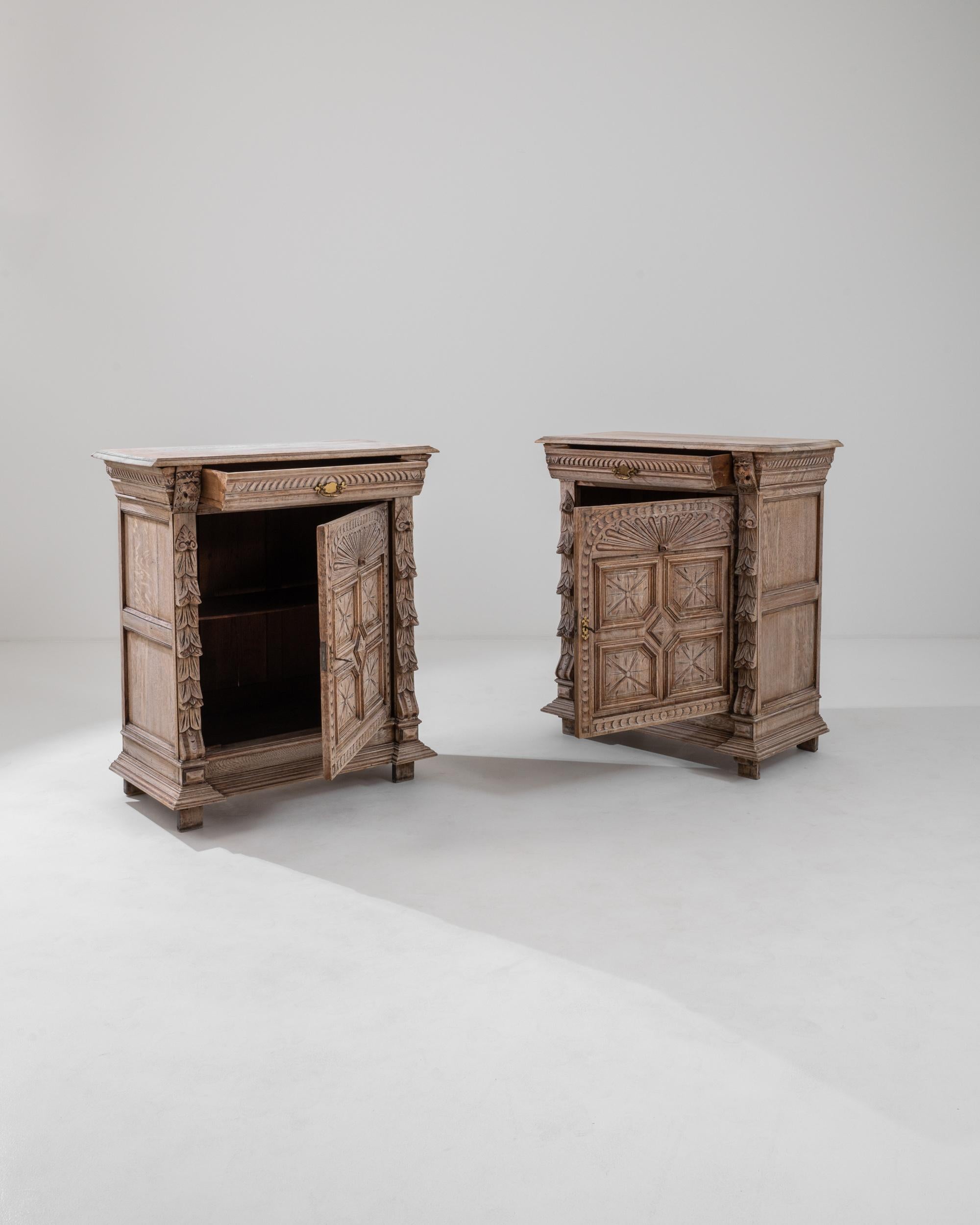 20th Century Belgian Wooden Buffet, a Pair For Sale at 1stDibs