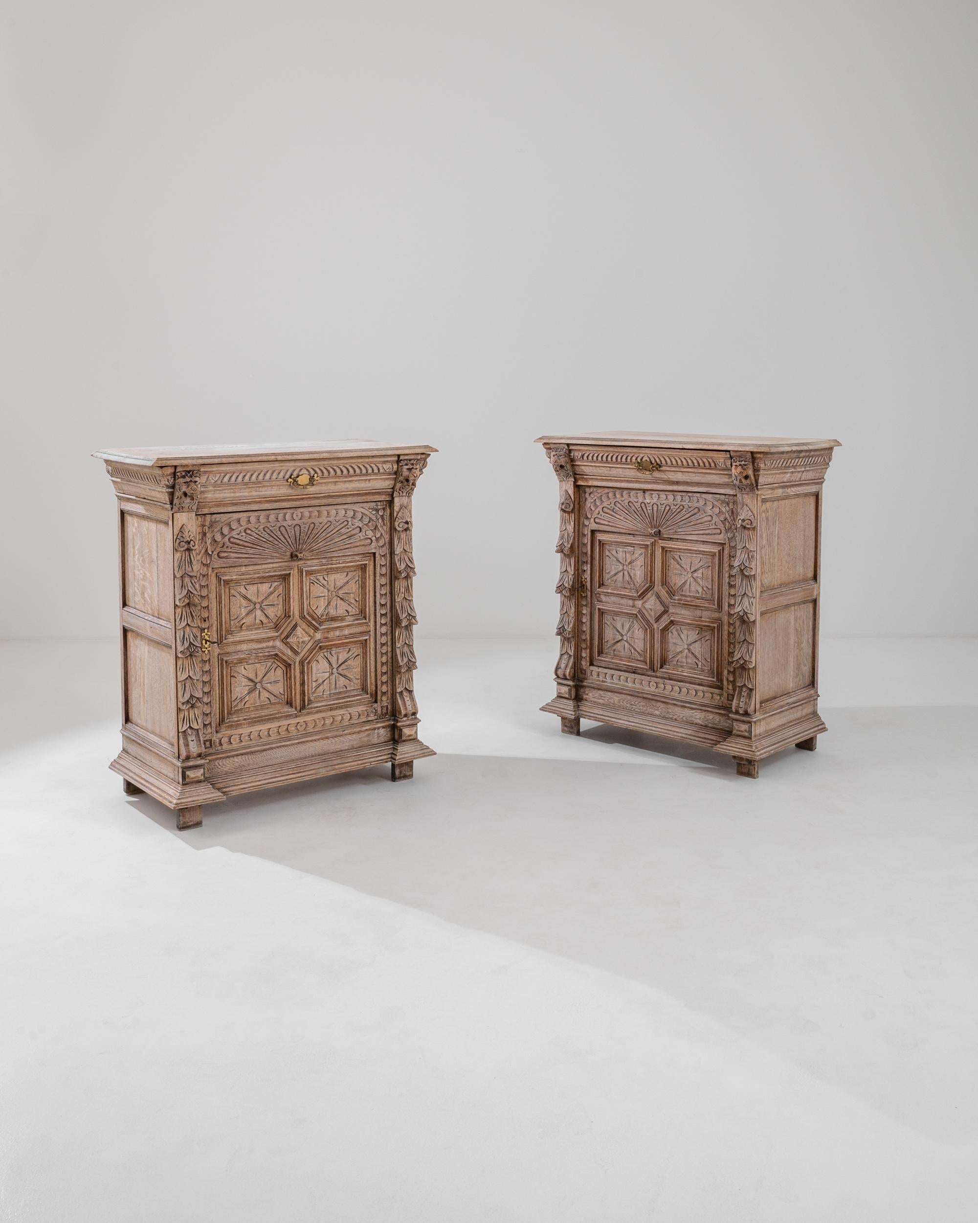 20th Century Belgian Wooden Buffet, a Pair For Sale at 1stDibs