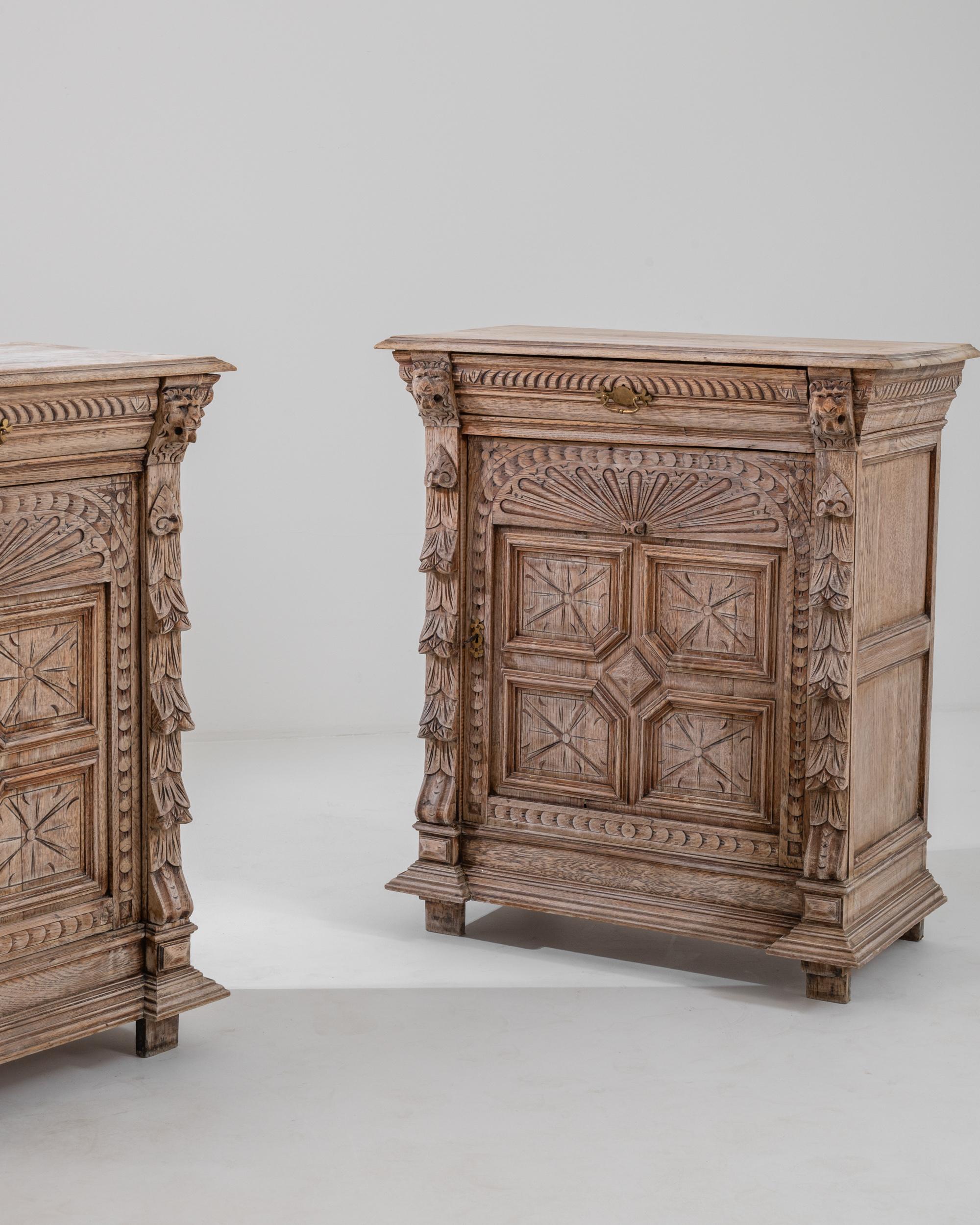 20th Century Belgian Wooden Buffet, a Pair For Sale at 1stDibs