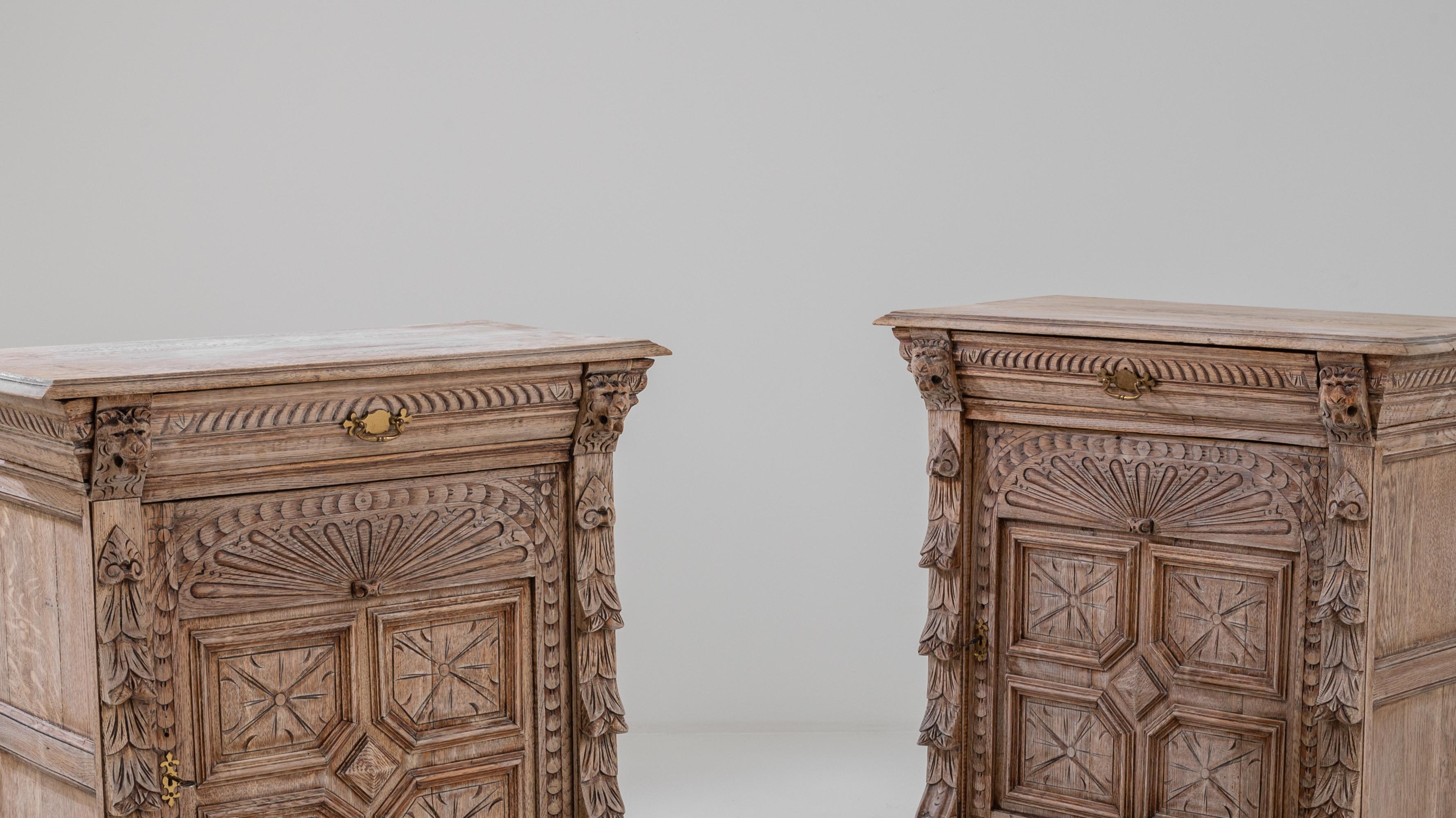 20th Century Belgian Wooden Buffet, a Pair For Sale at 1stDibs