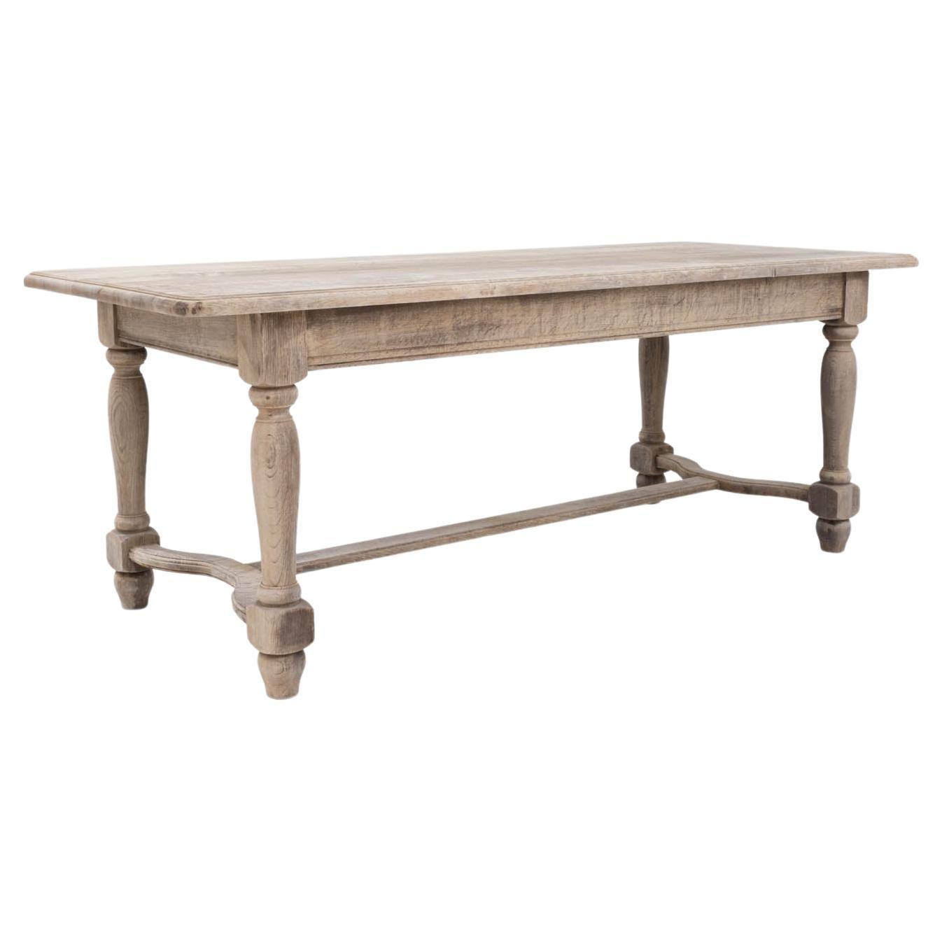 20th Century Belgian Bleached Oak Dining Table at 1stDibs