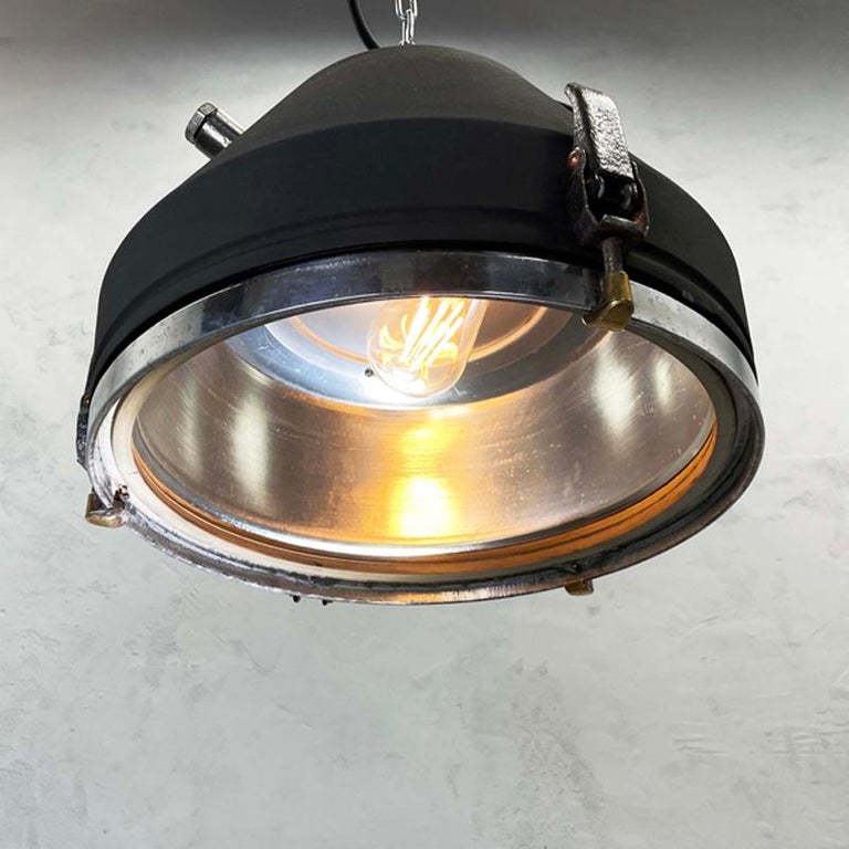 20th Century Black Industrial Iron Ceiling Light by Veb For Sale at 1stDibs