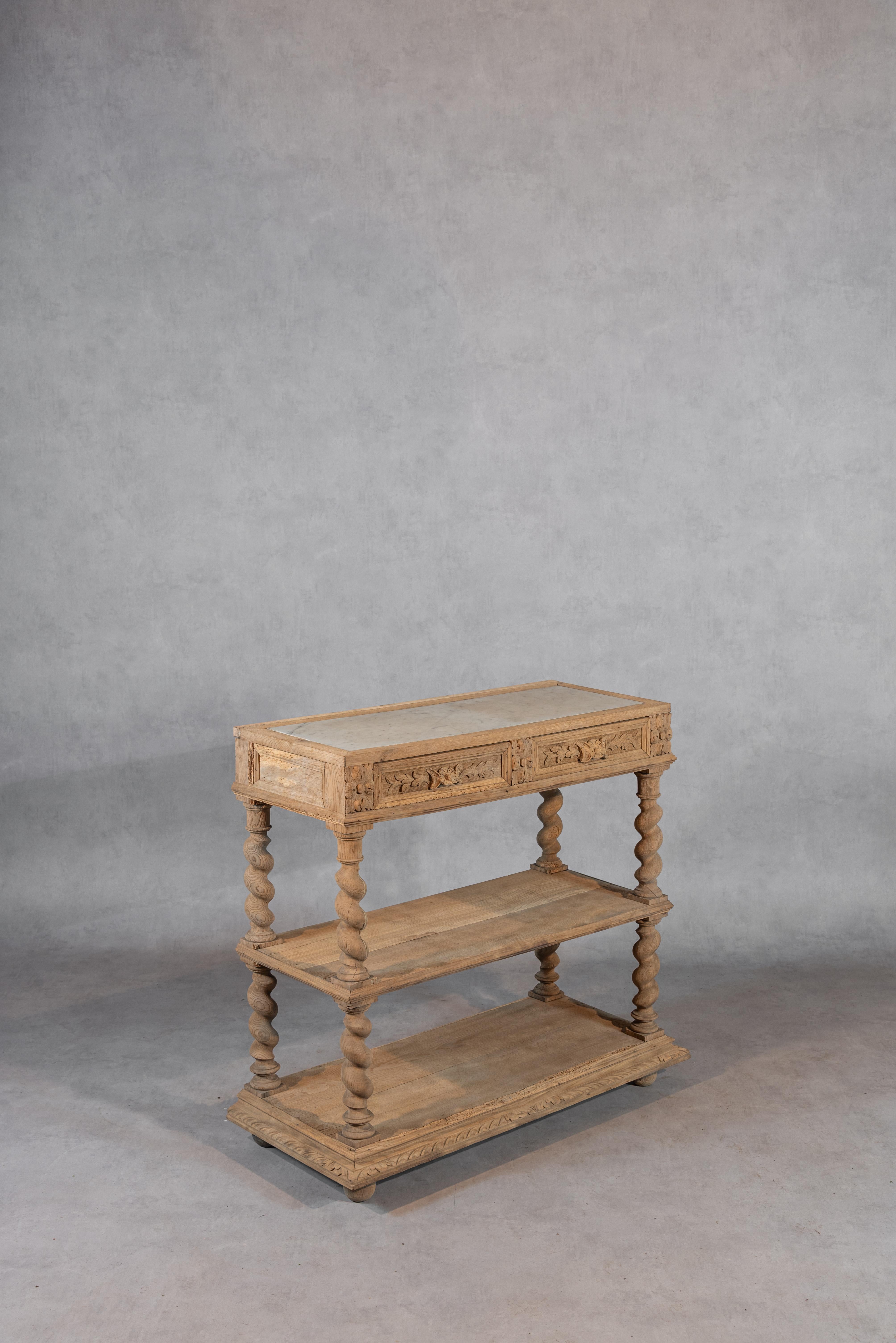 20th Century Bleached Oak French Louis XIV Style Console For Sale at ...