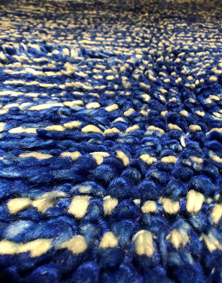 20th Century Blue and White Berber Rug, ca 1980 at 1stDibs