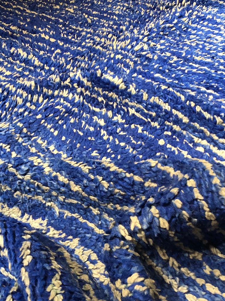 20th Century Blue and White Berber Rug, ca 1980 at 1stDibs