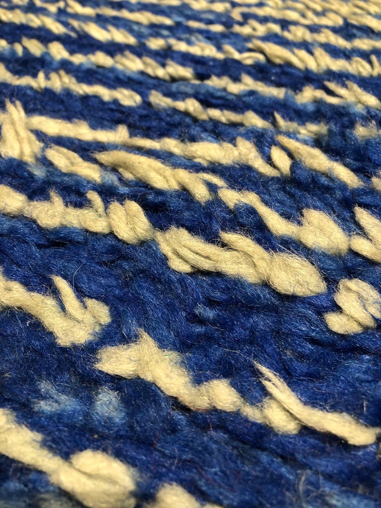 20th Century Blue and White Berber Rug, ca 1980 at 1stDibs