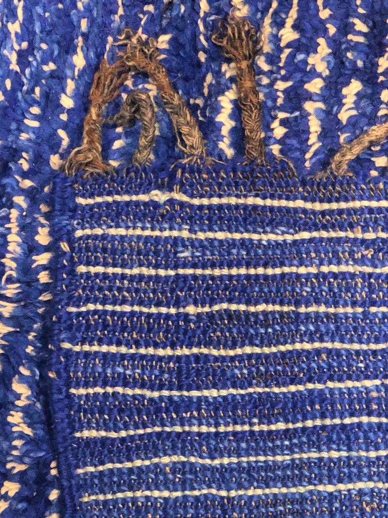 20th Century Blue and White Berber Rug, ca 1980 at 1stDibs