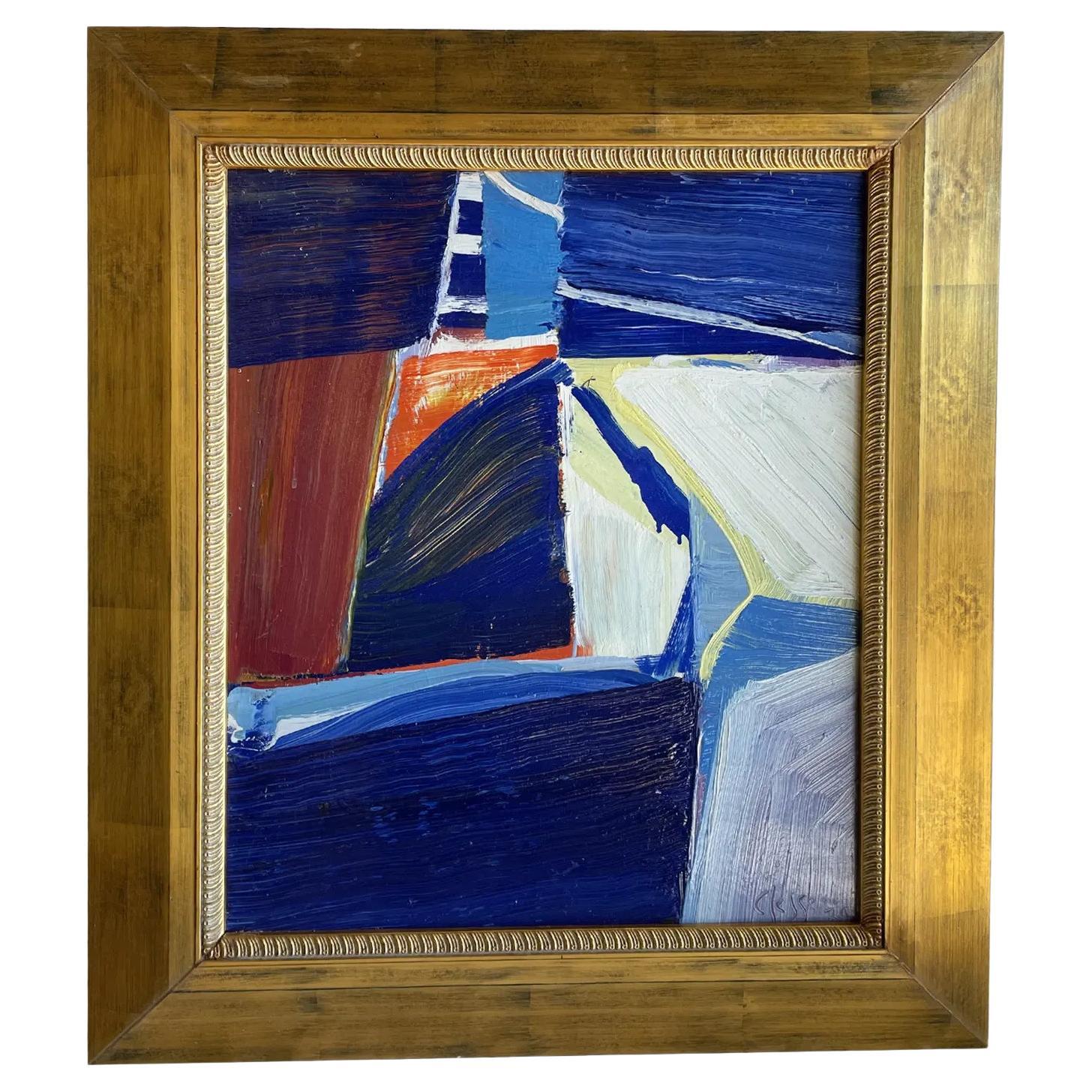 20th Century Red French Abstract Oil Painting of a Color Field by ...