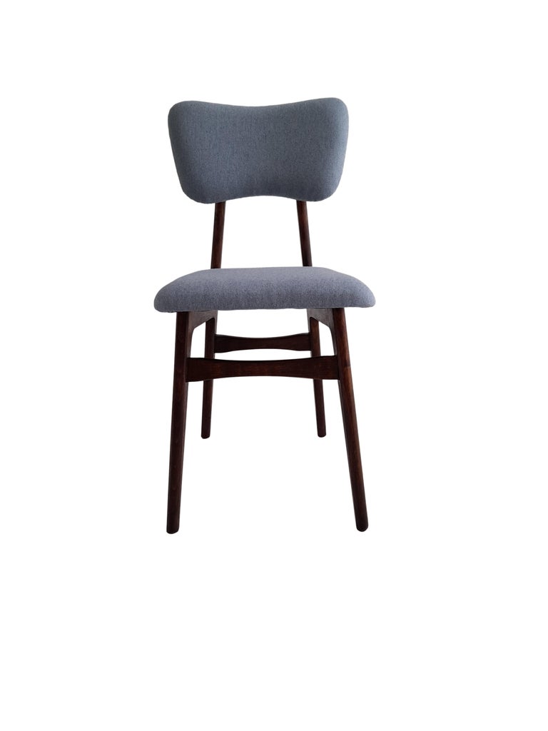 20th-Century Blue Wool Chairs, Europe, 1960s, Set of 6 at 1stDibs