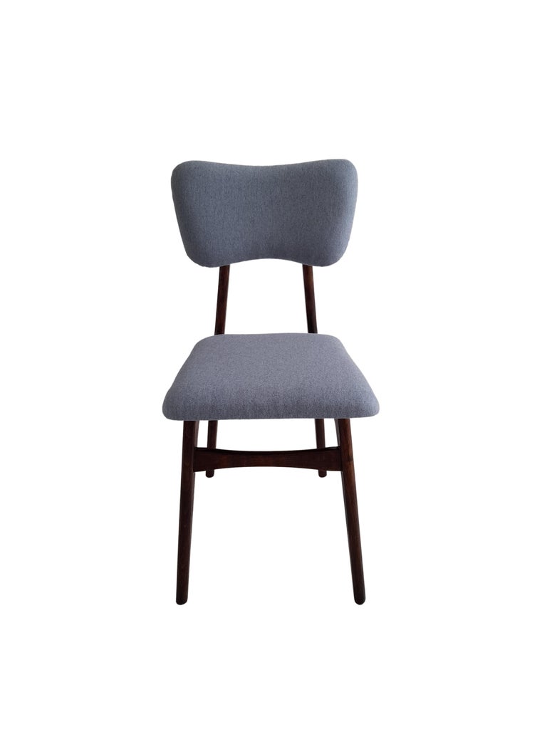 20th-Century Blue Wool Chairs, Europe, 1960s, Set of 6 at 1stDibs
