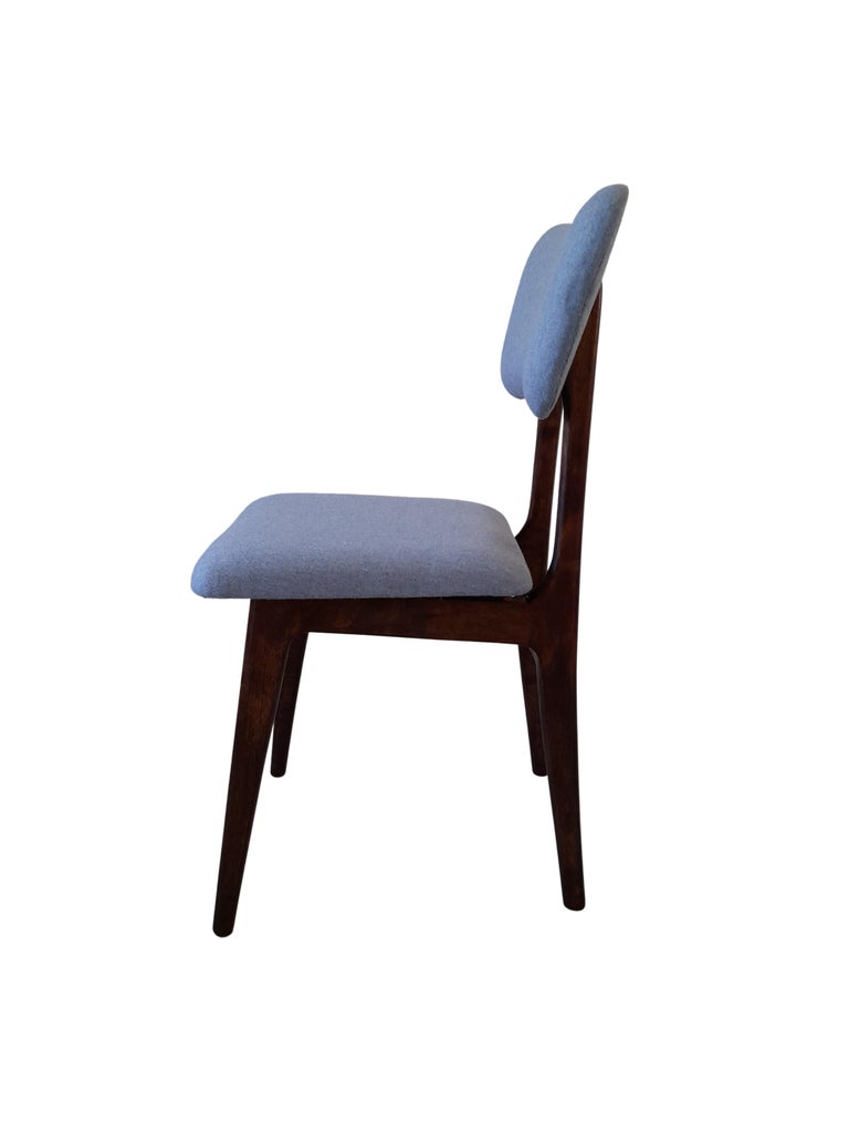 20th-Century Blue Wool Chairs, Europe, 1960s, Set of 6 at 1stDibs