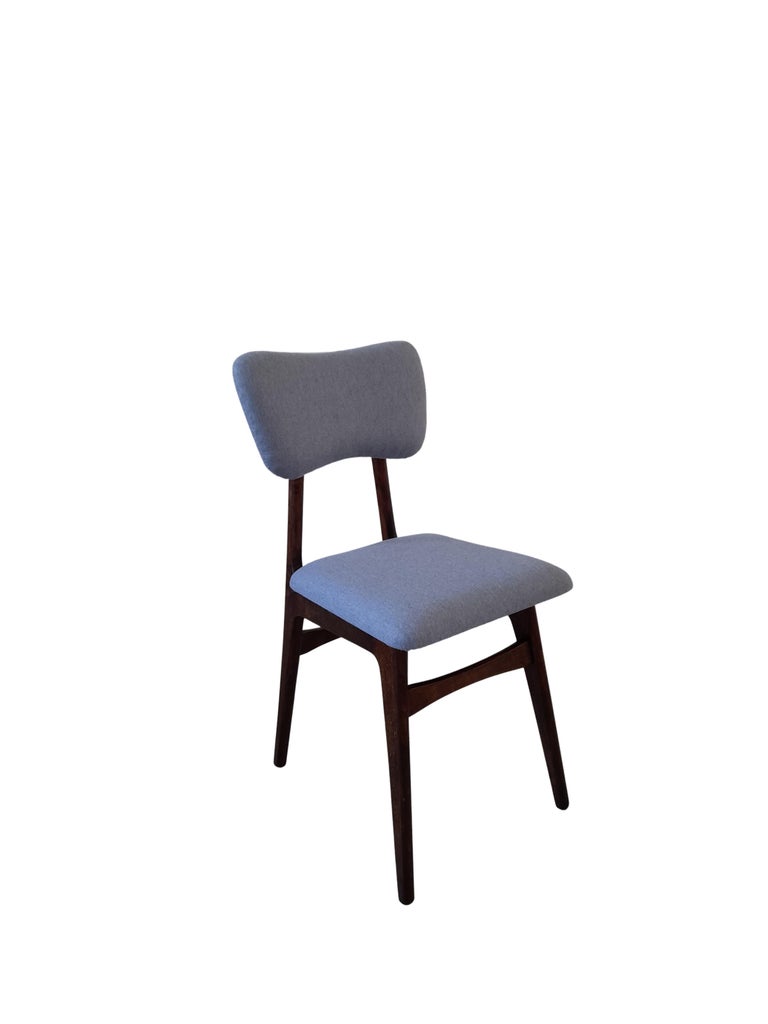 20th-Century Blue Wool Chairs, Europe, 1960s, Set of 6 at 1stDibs