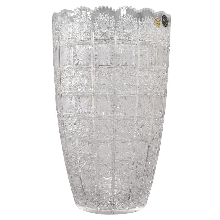 20th Century Bohemian Crystal Vase, 1980s at 1stDibs