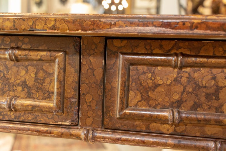 20th Century Boho Chic Bamboo Desk with Tortoise Finish at 1stDibs