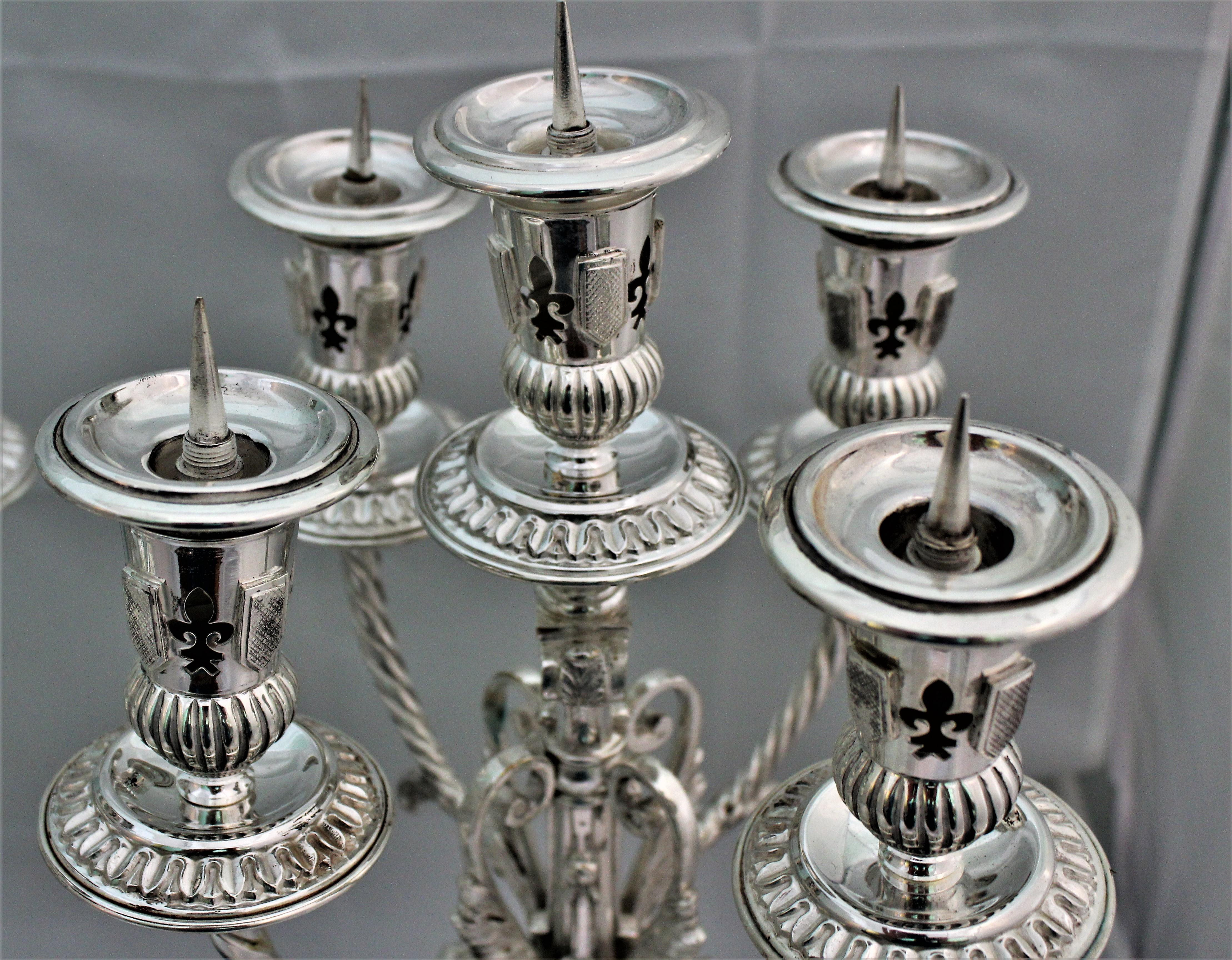 20th Century Brandimarte Silver Candelabras Florence Italy, 1950s For ...