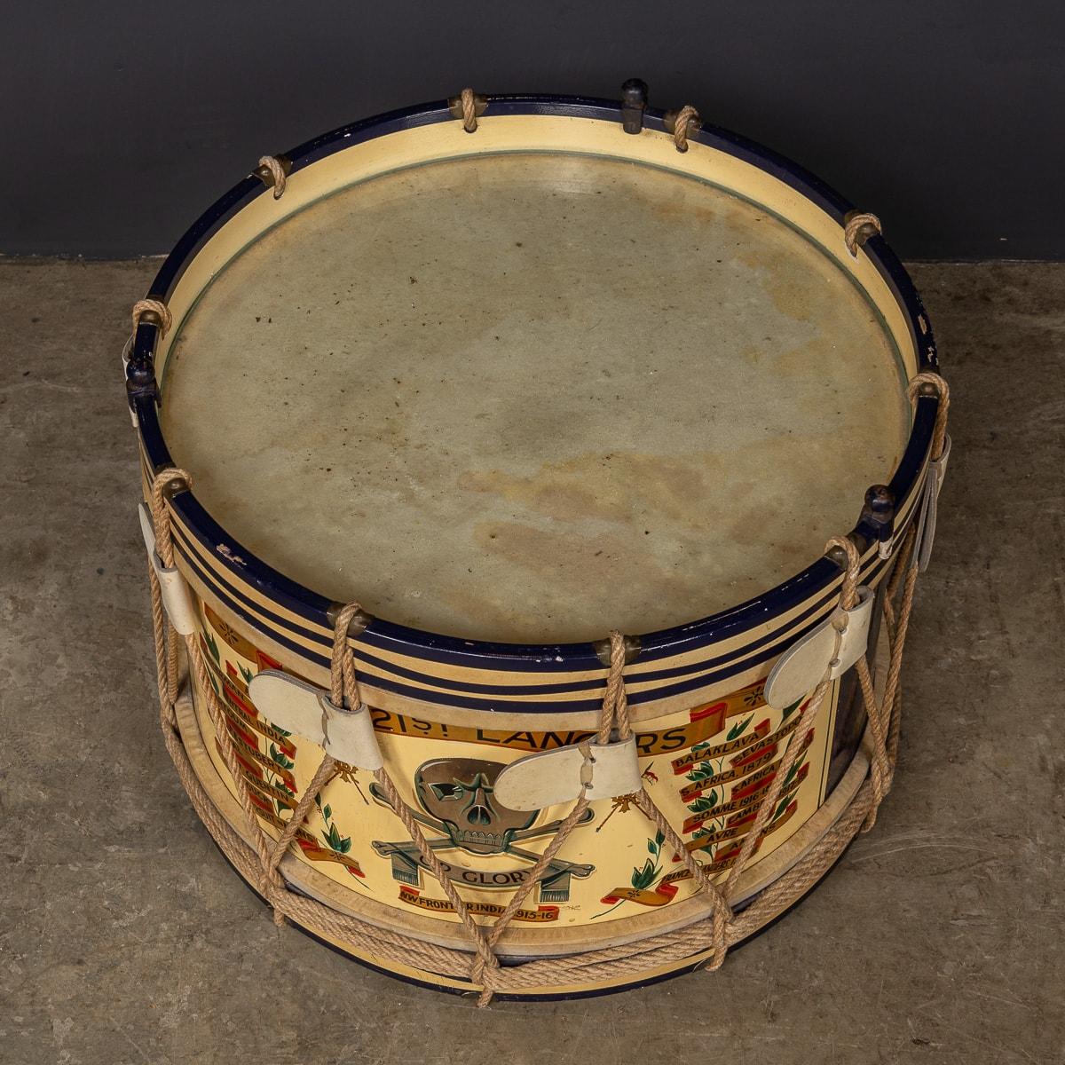20th Century British 17th/21st Lancers Hand Painted Drum c.1970 For ...
