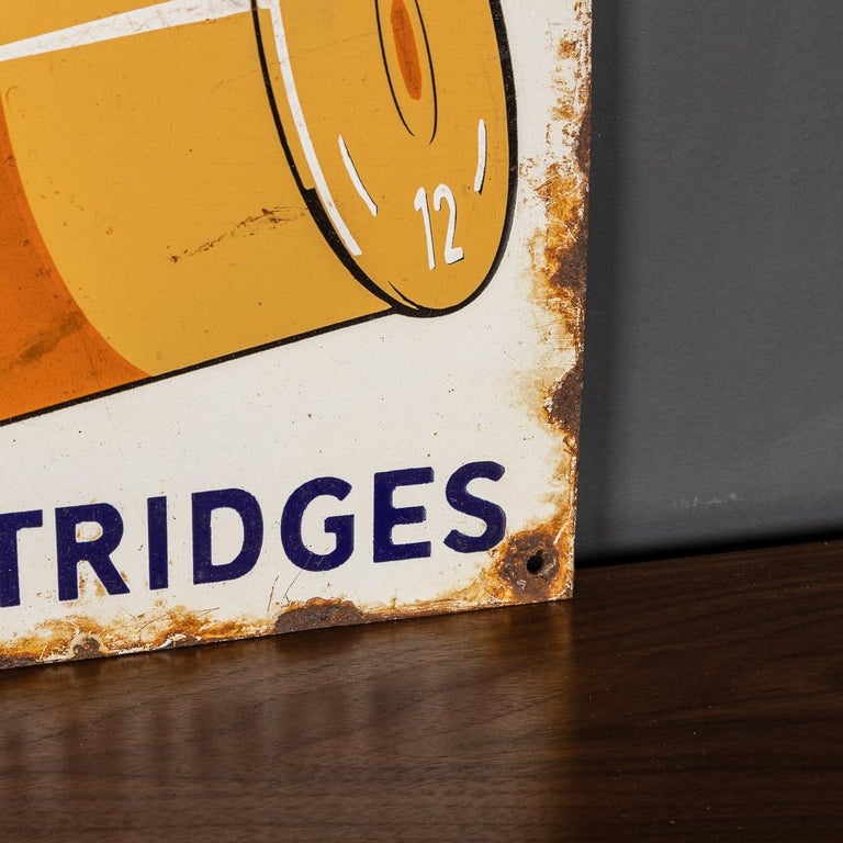 20th Century British Enamel Advertising Sign, Purdey Cartridges, London ...