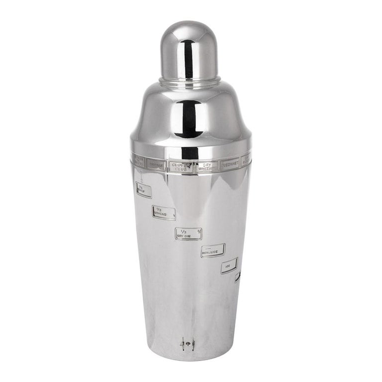 20th Century British Silver Plated "Dial-A-Drink" Cocktail Shaker, c ...