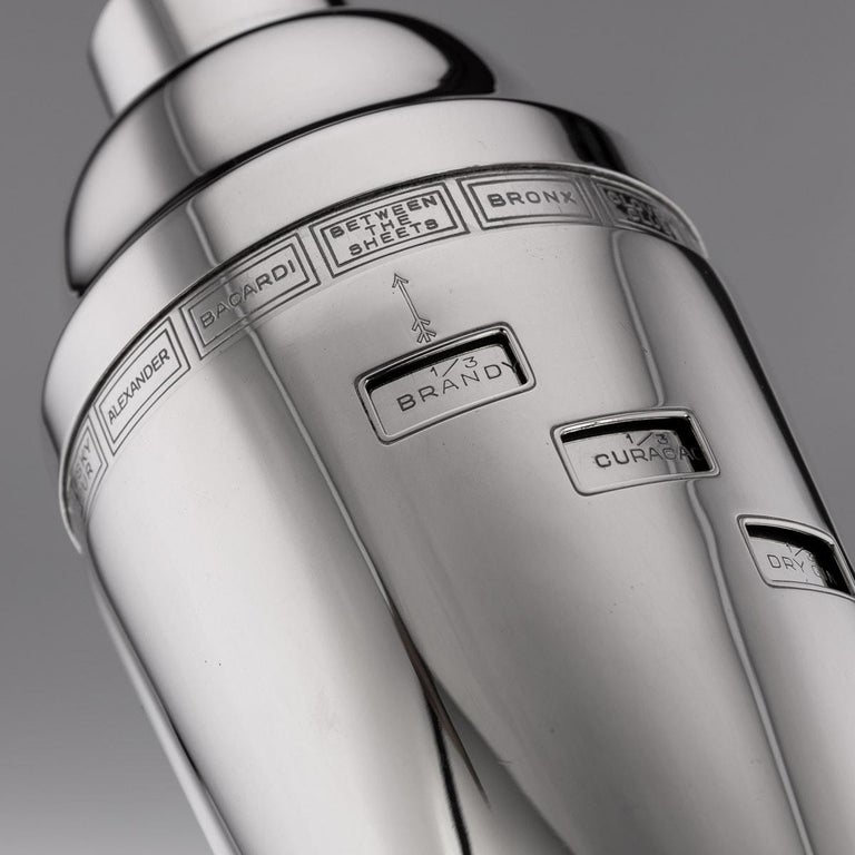 20th Century British Silver Plated "Recipe" Cocktail Shaker, c.1930 at ...