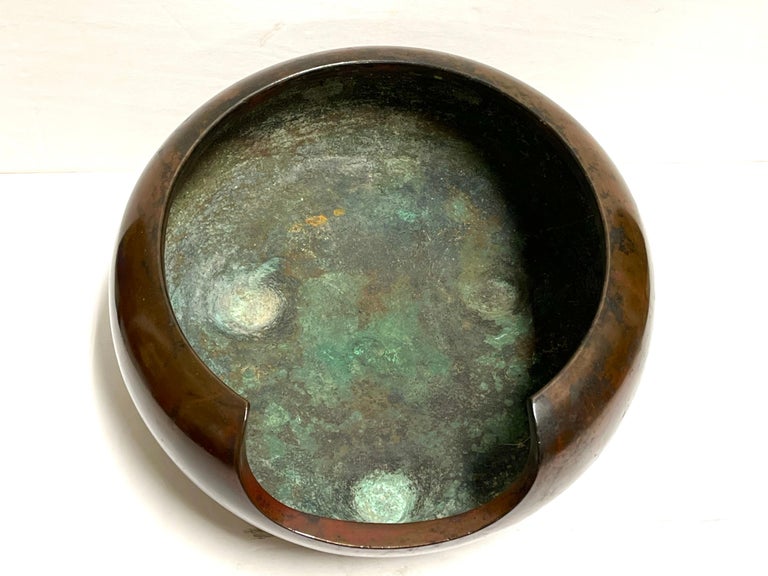 20th Century Bronze Asian Inspired Three Footed Bowl For Sale at 1stDibs