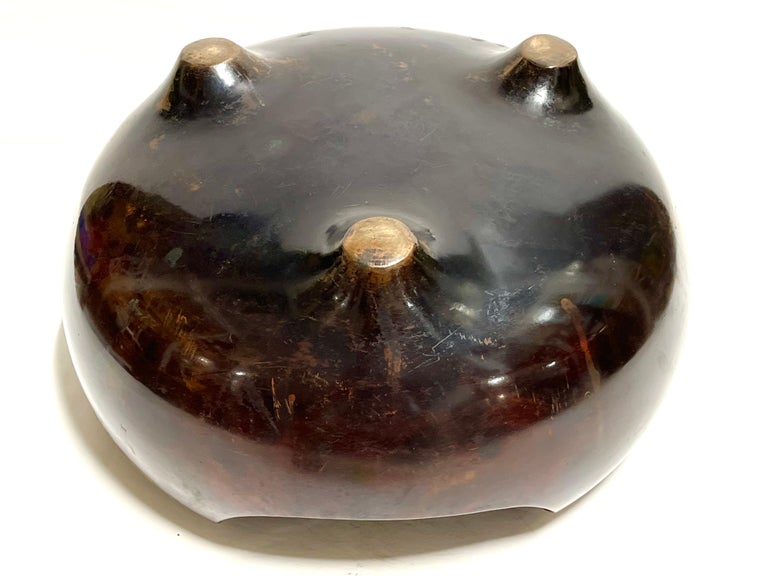 20th Century Bronze Asian Inspired Three Footed Bowl For Sale at 1stDibs