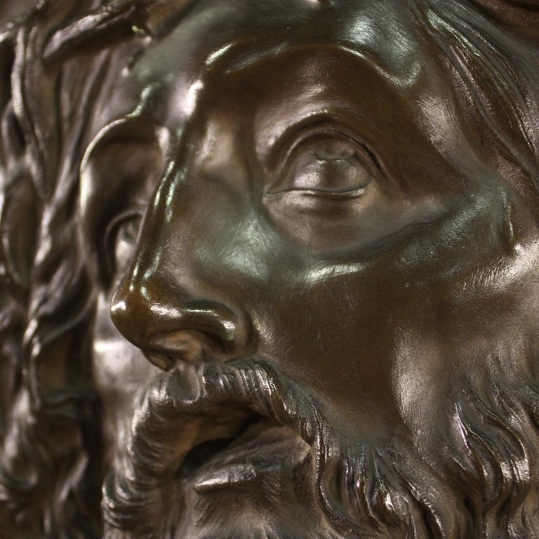 20th Century Bronze Italian Religious Christ Sculpture Bas-Relief, 1920 ...