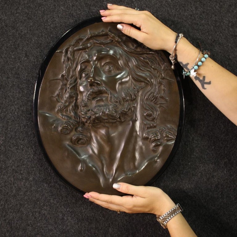 20th Century Bronze Italian Religious Christ Sculpture Bas-Relief, 1920 ...
