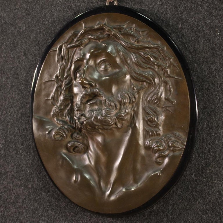 20th Century Bronze Italian Religious Christ Sculpture Bas-Relief, 1920 ...