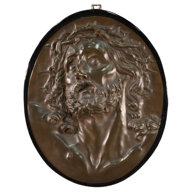 20th Century Bronze Italian Religious Christ Sculpture Bas-Relief, 1920 ...