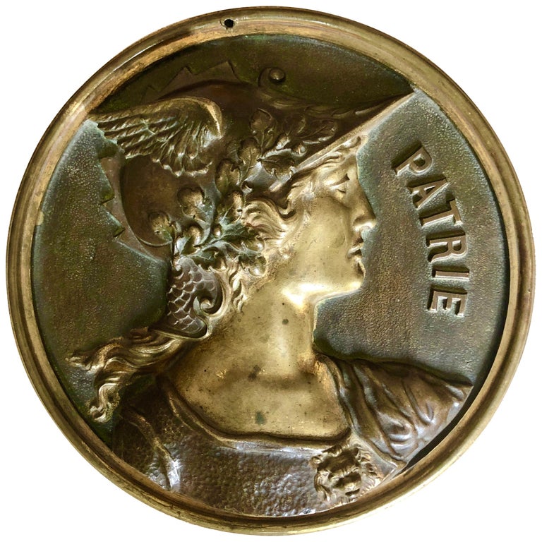 20th Century Bronze Patine Plaque Portrait Patrie For Sale at 1stDibs