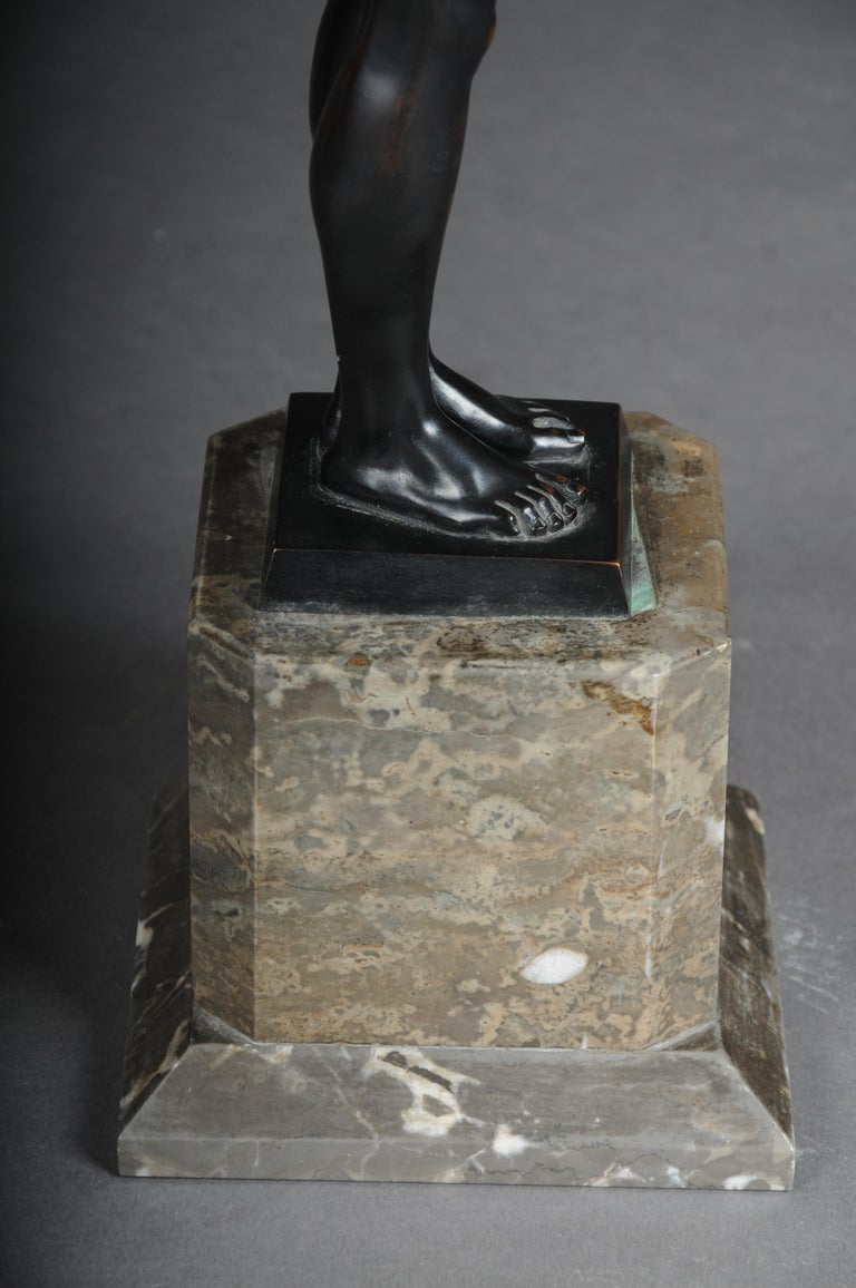 20th Century Bronze Sculpture, Athlete with Bow on Marble Base For Sale ...