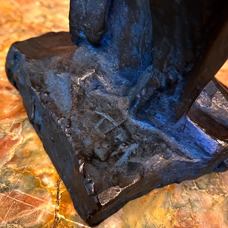 20th Century Bronze Sculpture, Double Face, Artist Theo Mackaay For ...