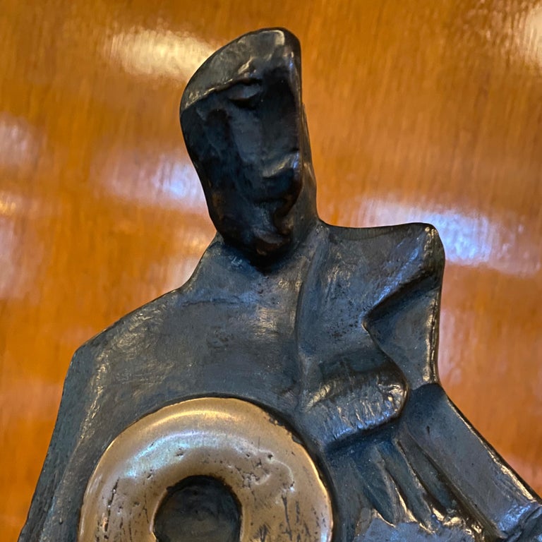20th Century Bronze Sculpture, Double Face, Artist Theo Mackaay For ...