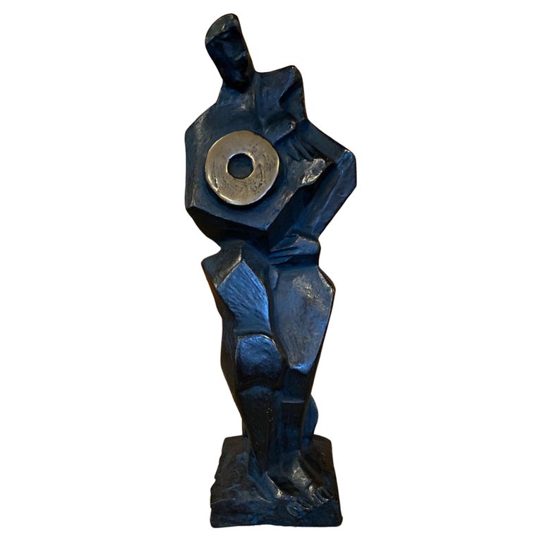 20th Century Bronze Sculpture, Double Face, Artist Theo Mackaay For ...