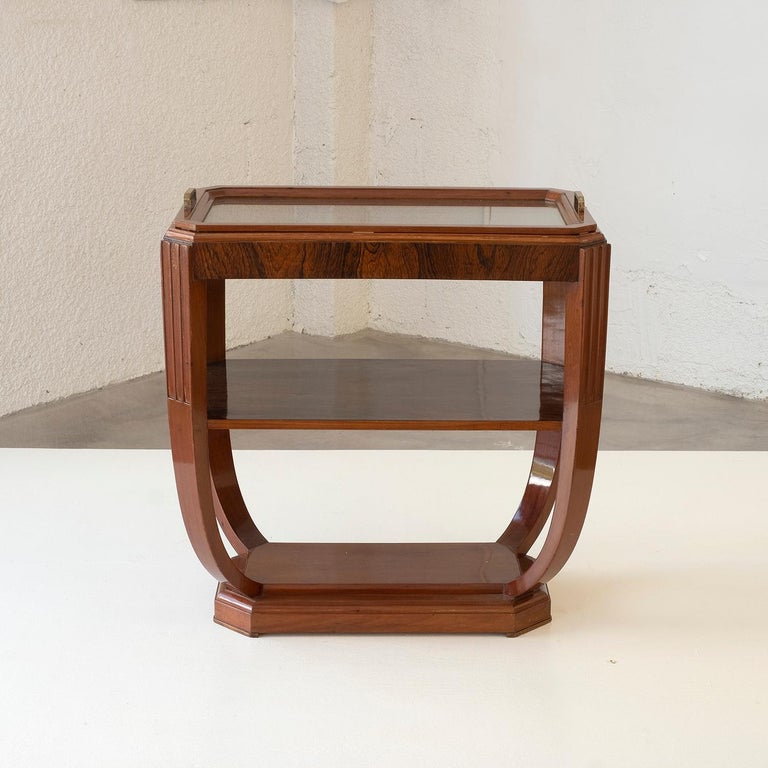 20th Century Brown French Art Deco Vintage Shellac Polished Mahogany ...