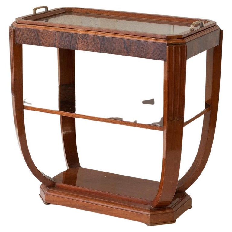 20th Century Brown French Art Deco Vintage Shellac Polished Mahogany ...