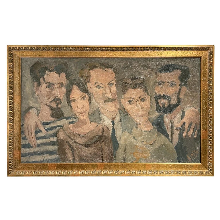 20th Century Brown French Self-Portrait Oil Painting of Daniel Clesse ...