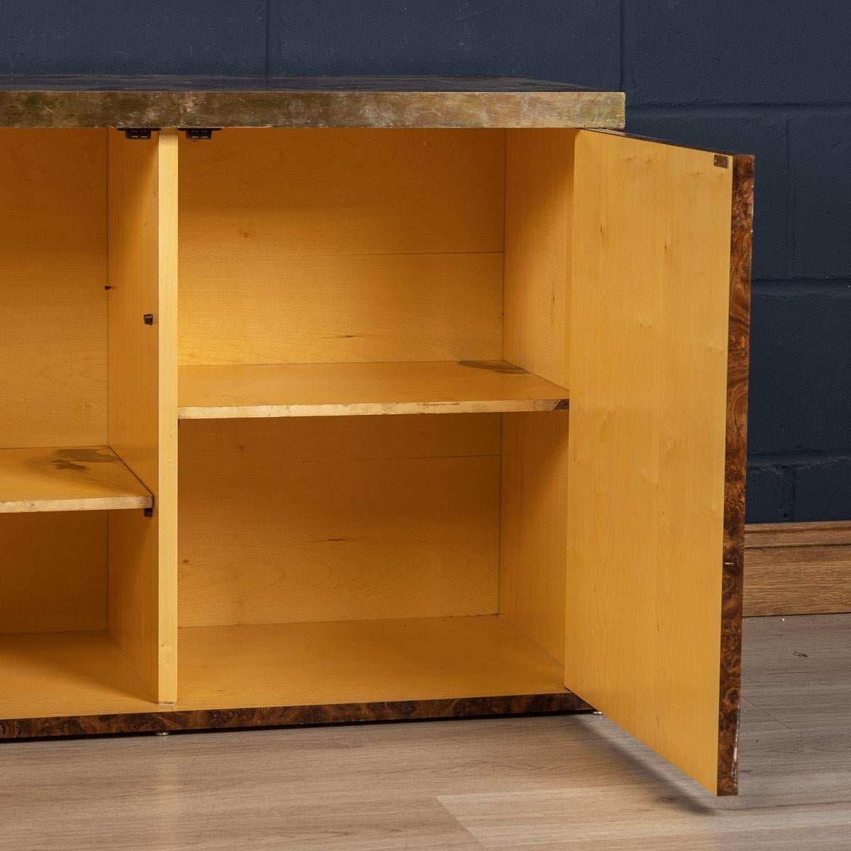 20th Century Burled Walnut Veneer Sideboard, by Willy Rizzo, Italy ...