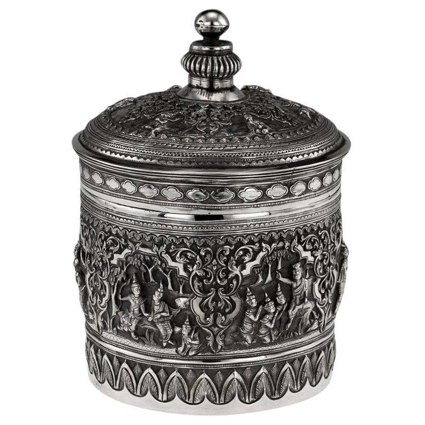 20th Century Burmese Outstanding Silver Betel Box, Rangoon at 1stDibs