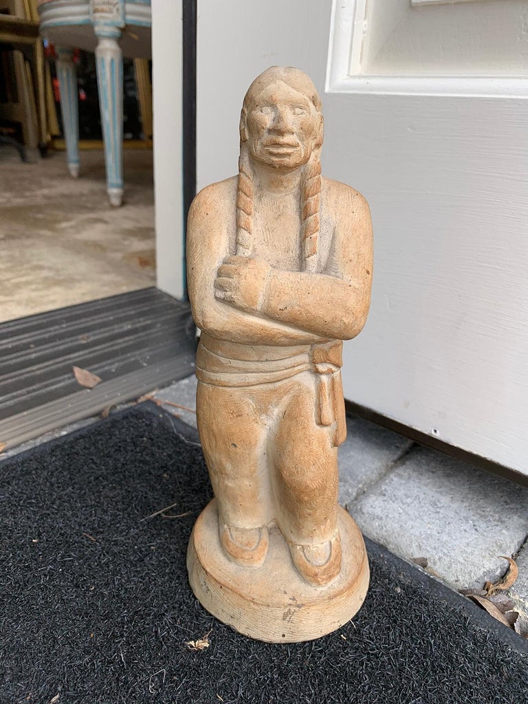 20th Century Carved Native American Figure For Sale at 1stDibs
