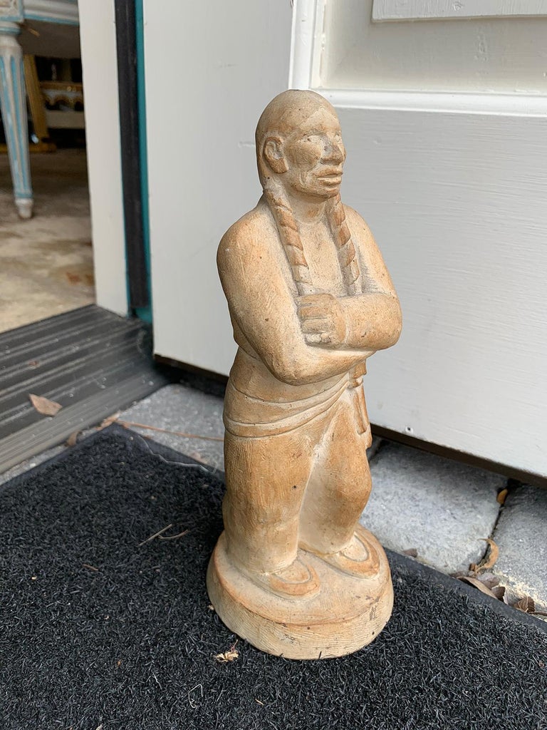 20th Century Carved Native American Figure For Sale at 1stDibs