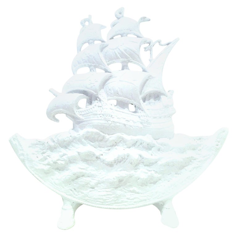 20th Century Cast Iron Sculptural Ship Sailing Door Stopper For Sale at ...